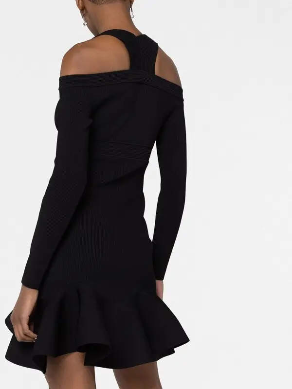 Alexander McQueen V-neck Mini Dress - Black