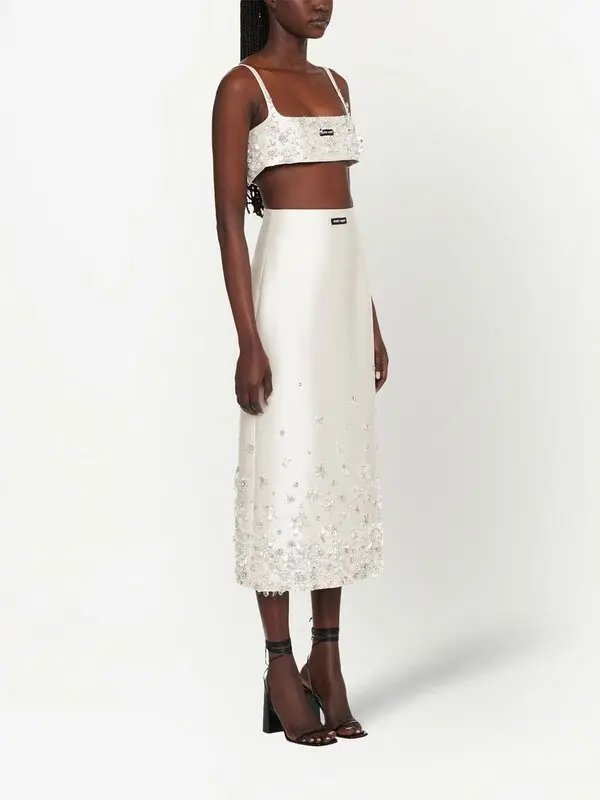 Miu Miu Floral-embellished Midi Skirt