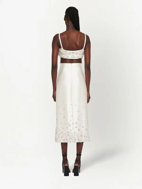 Miu Miu Floral-embellished Midi Skirt