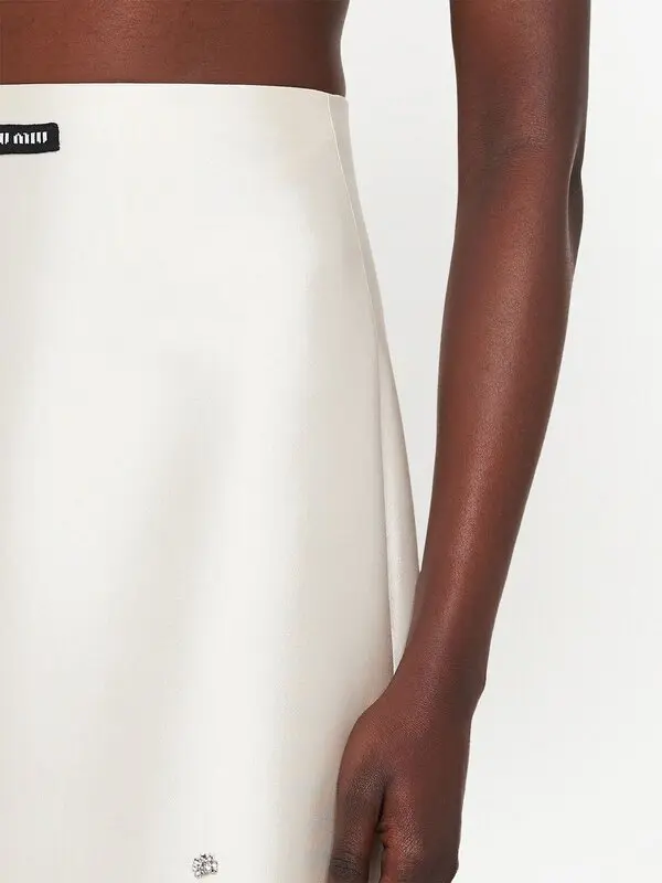 Miu Miu Floral-embellished Midi Skirt