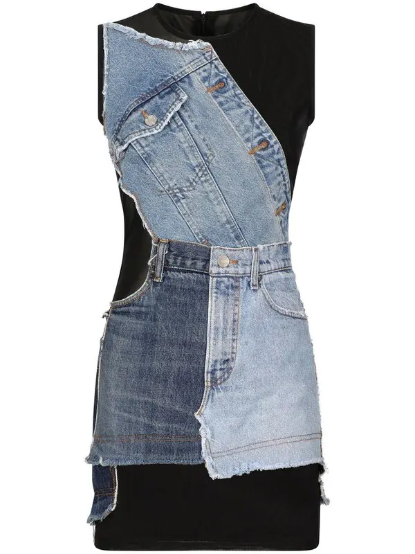 Dolce & Gabbana Denim Patchwork Sleeveless Dress In Black - 40% Off |  Editorialist