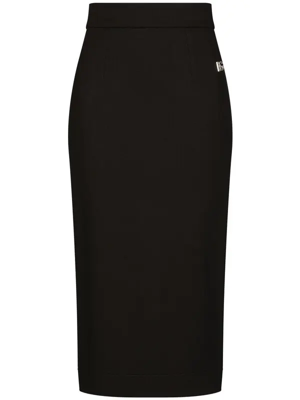 Dolce & Gabbana Milano-ribbed Midi Skirt - Black