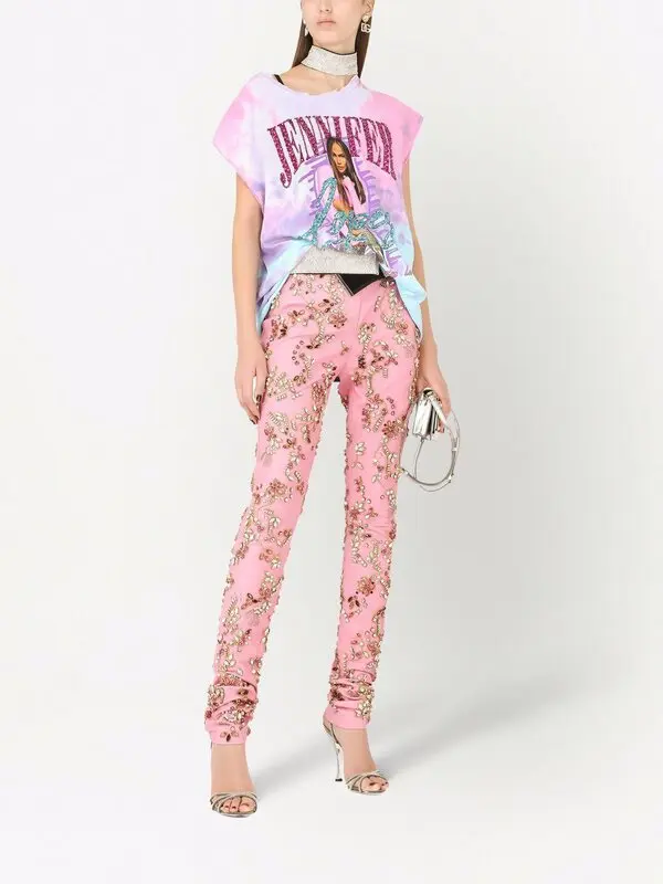 Dolce & Gabbana Embellished Leather Trousers