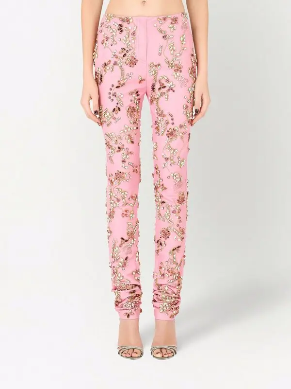 Dolce & Gabbana Embellished Leather Trousers