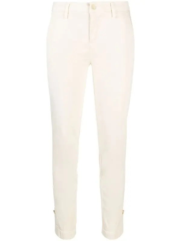 Liu Jo Slim-fit Cotton Blend Trousers - Neutrals