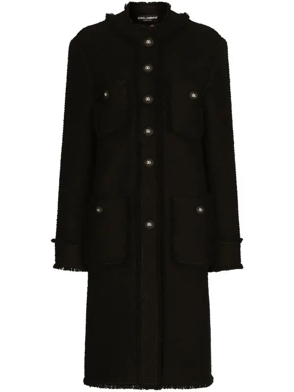 Dolce & Gabbana Single-breasted Tweed Coat