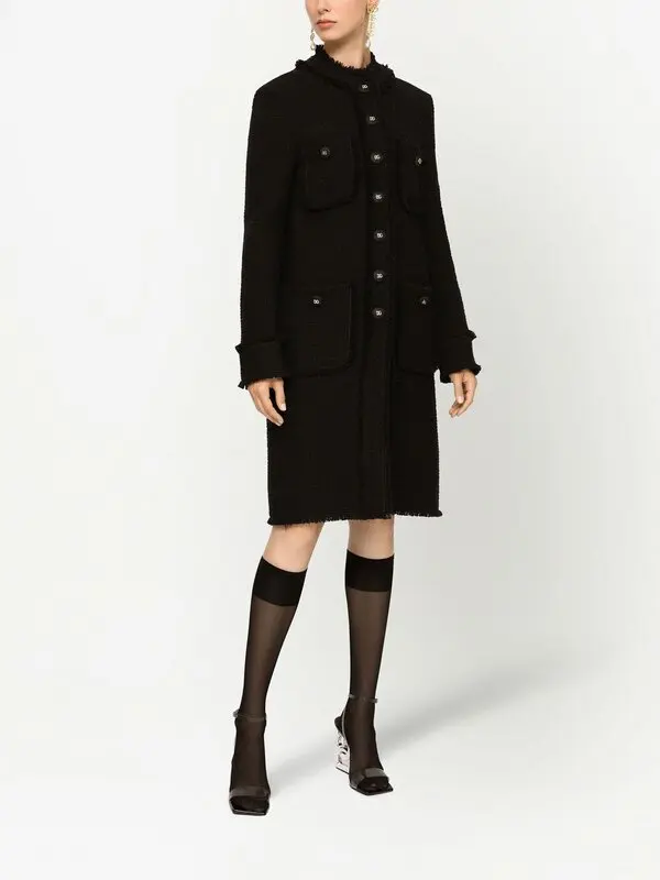 Dolce & Gabbana Single-breasted Tweed Coat