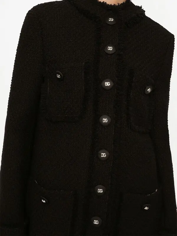 Dolce & Gabbana Single-breasted Tweed Coat