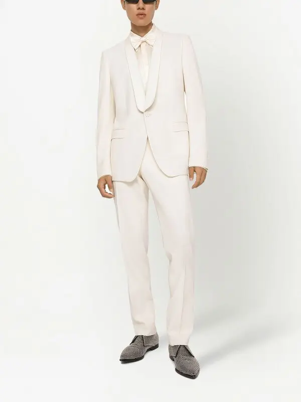 Dolce & Gabbana Stretch-wool Tuxedo Trousers - Neutrals