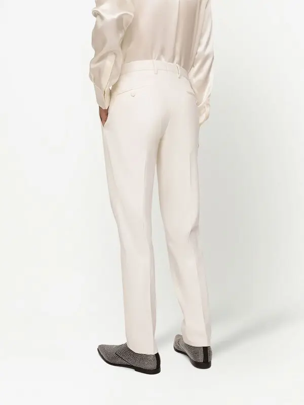 Dolce & Gabbana Stretch-wool Tuxedo Trousers - Neutrals