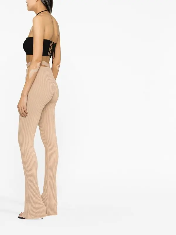 ANDREĀDAMO Lace-up Halterneck Crop Top