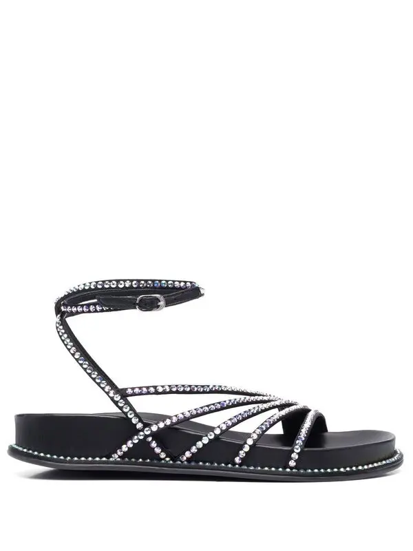 LE SILLA Crystal-embellished Sandals - Black