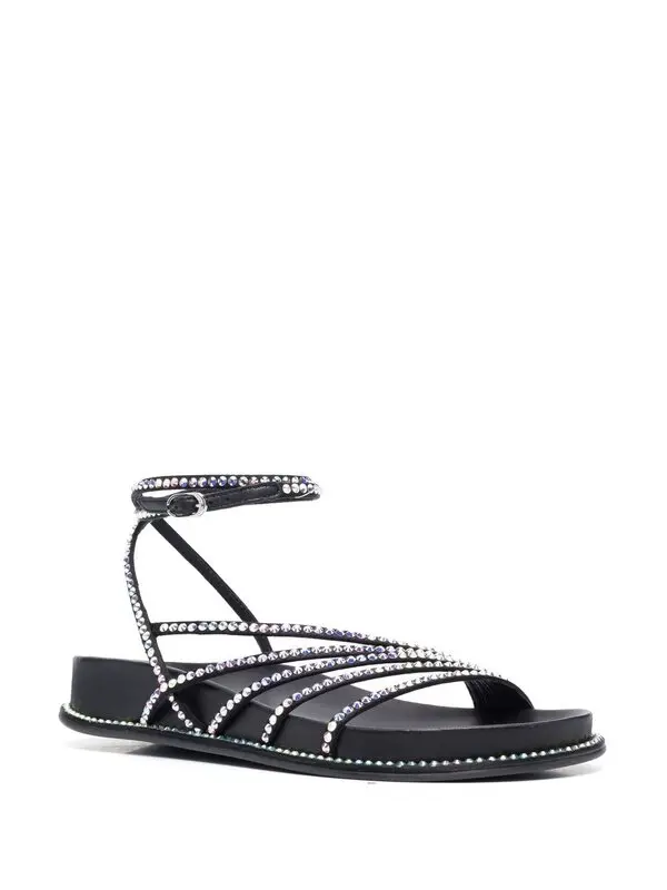 LE SILLA Crystal-embellished Sandals - Black