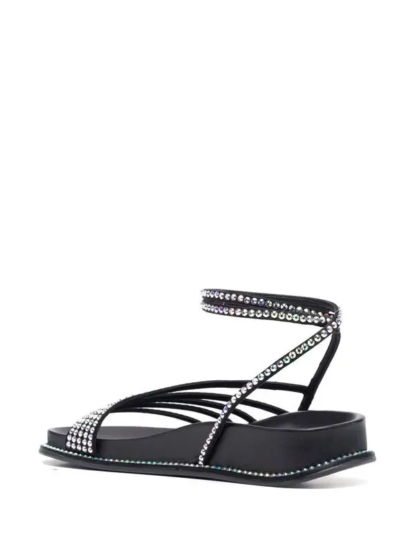 LE SILLA Crystal-embellished Sandals - Black