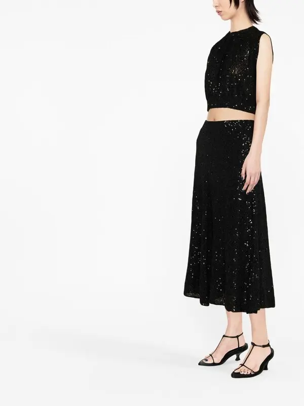 Brunello Cucinelli Sequinned A-line Midi Skirt