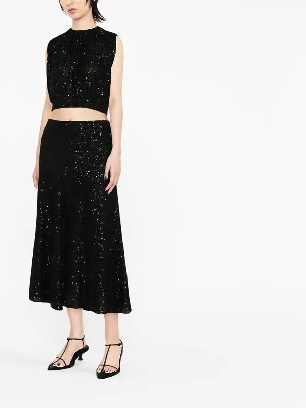 Brunello Cucinelli Sequinned A-line Midi Skirt