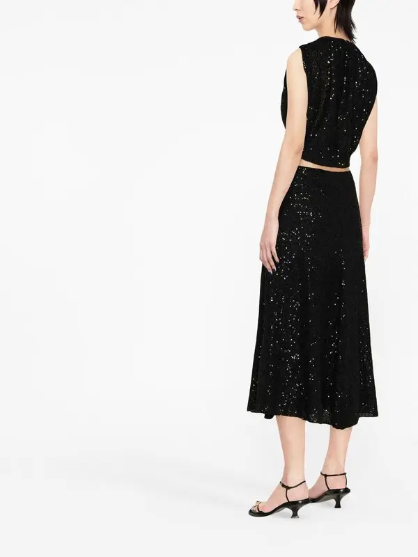 Brunello Cucinelli Sequinned A-line Midi Skirt