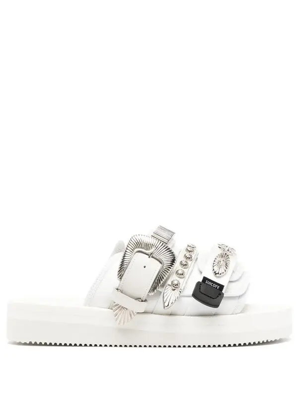 Suicoke Moto Embellished Sandals - White
