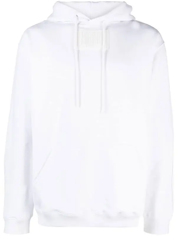 VTMNTS Barcode-patch Drawstring Hoodie - White