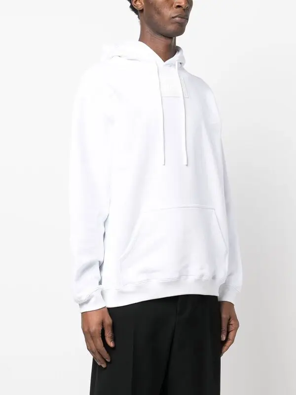 VTMNTS Barcode-patch Drawstring Hoodie - White