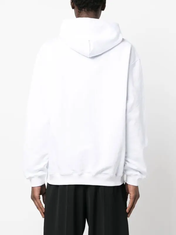 VTMNTS Barcode-patch Drawstring Hoodie - White