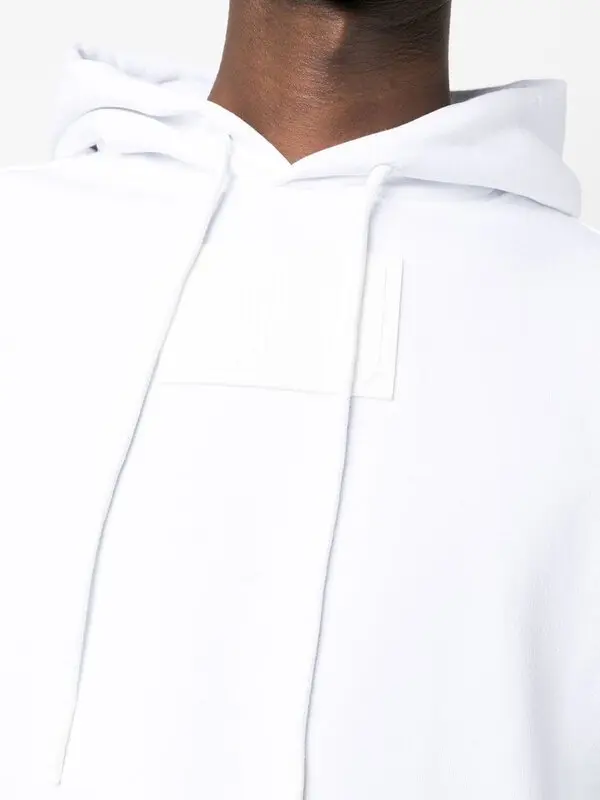 VTMNTS Barcode-patch Drawstring Hoodie - White