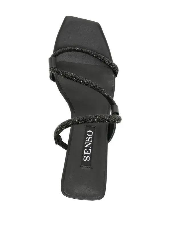 Senso Umee 90mm Square-toe Sandals - Black