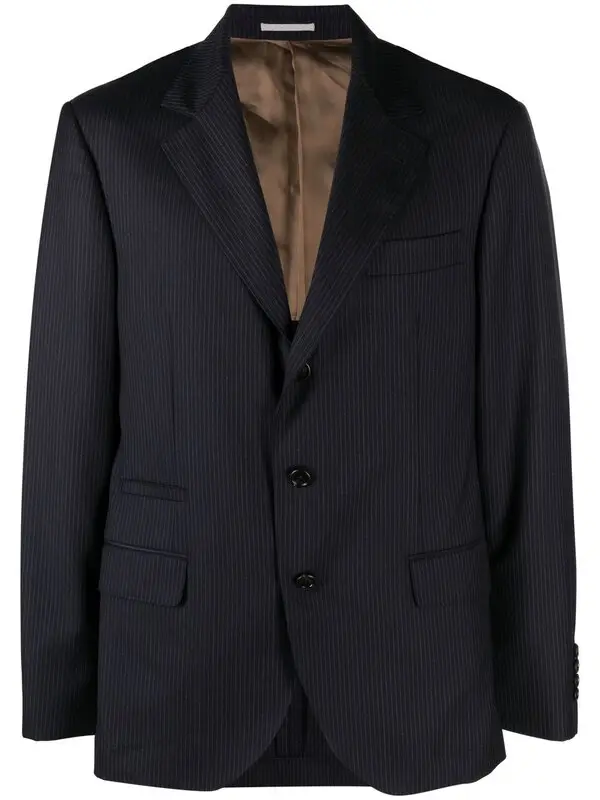 Brunello Cucinelli Chalk-stripe Virgin-wool Blazer