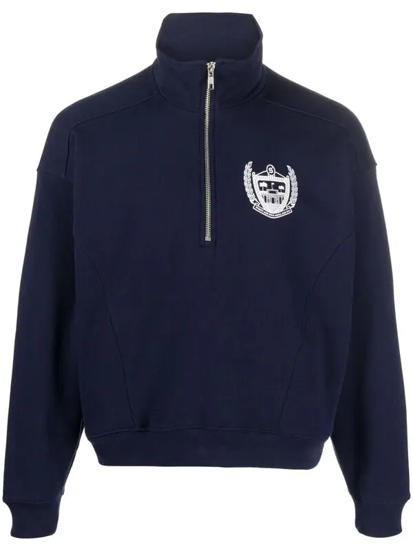 Sporty & Rich Logo-print Zip-up Sweatshirt