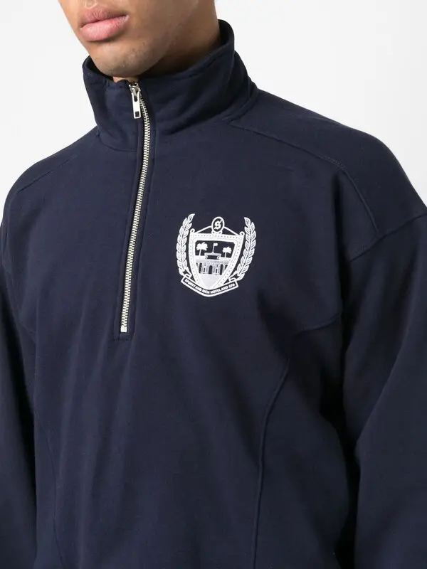 Sporty & Rich Logo-print Zip-up Sweatshirt