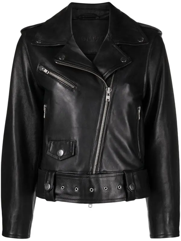 STAND STUDIO Zip-up Leather Jacket