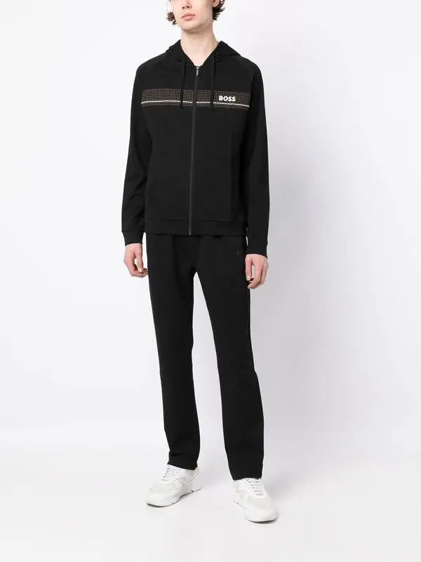 BOSS Logo-print Zip-up Hoodie