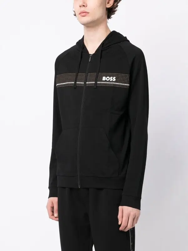 BOSS Logo-print Zip-up Hoodie