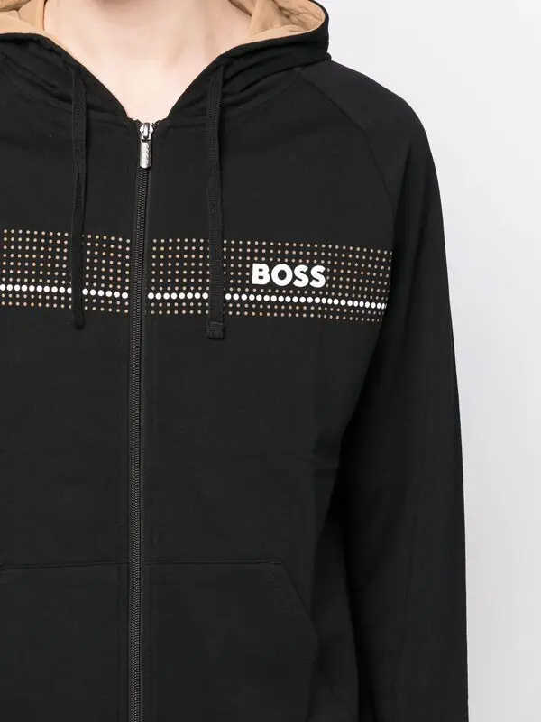 BOSS Logo-print Zip-up Hoodie