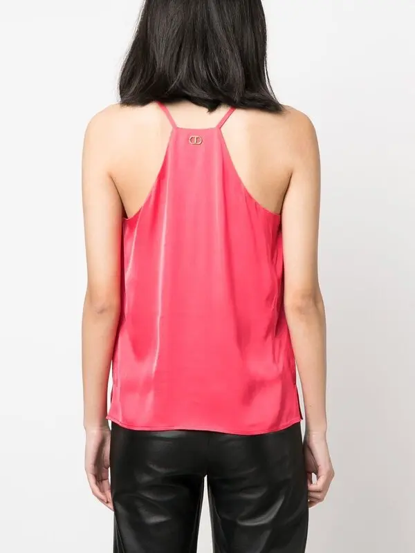 TWINSET Logo-plaque Satin Top - Pink