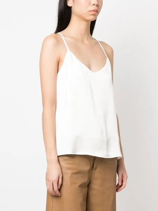 TWINSET Rear Logo-plaque Satin Top - White