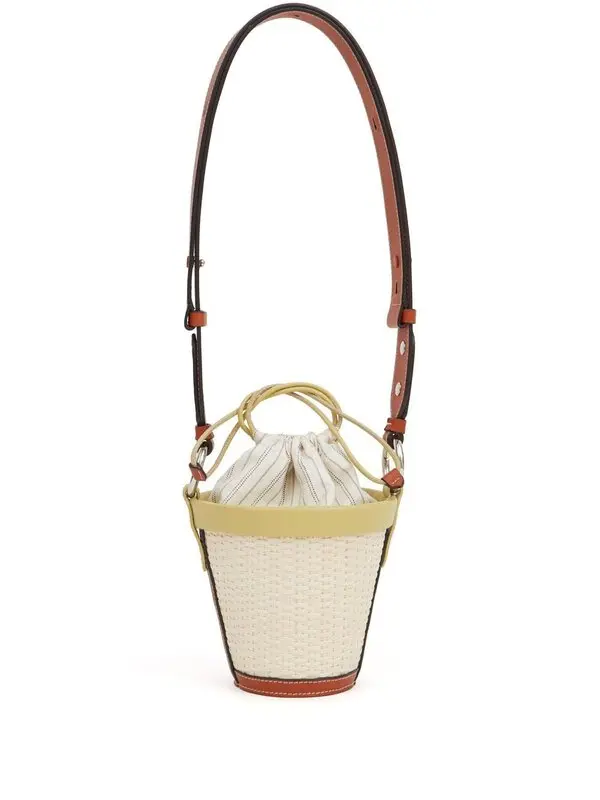 MAISON MARGIELA Fire Woven Bucket Bag - Neutrals