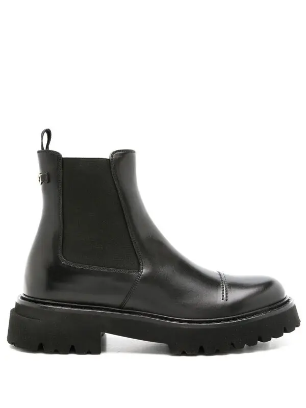 FERRAGAMO George Leather Chelsea Boots - Black