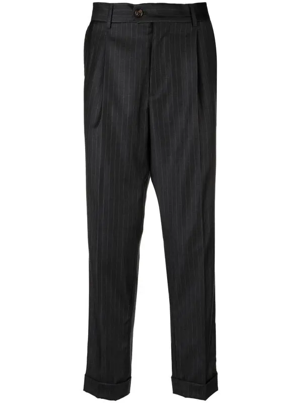 Brunello Cucinelli Chalk-stripe Virgin-wool Tailored Trousers