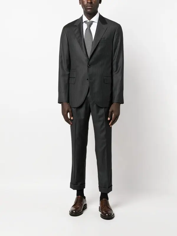 Brunello Cucinelli Chalk-stripe Virgin-wool Tailored Trousers