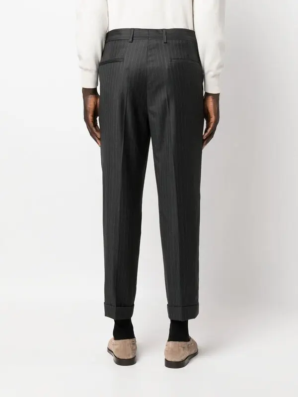 Brunello Cucinelli Chalk-stripe Virgin-wool Tailored Trousers