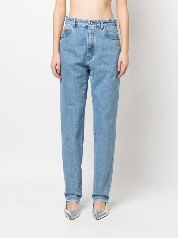 Gcds Crystal-embellished Straight Jeans