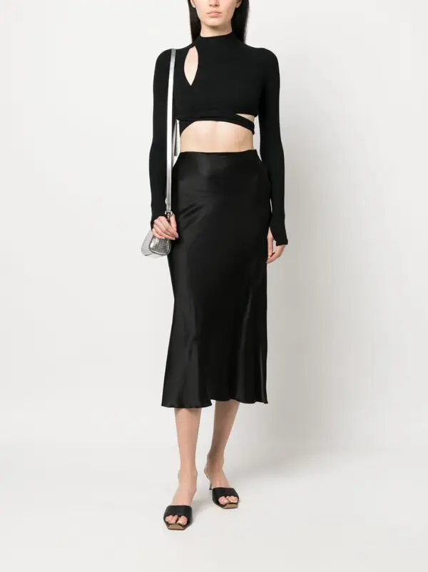 MANURI Patricia Silk Skirt - Black