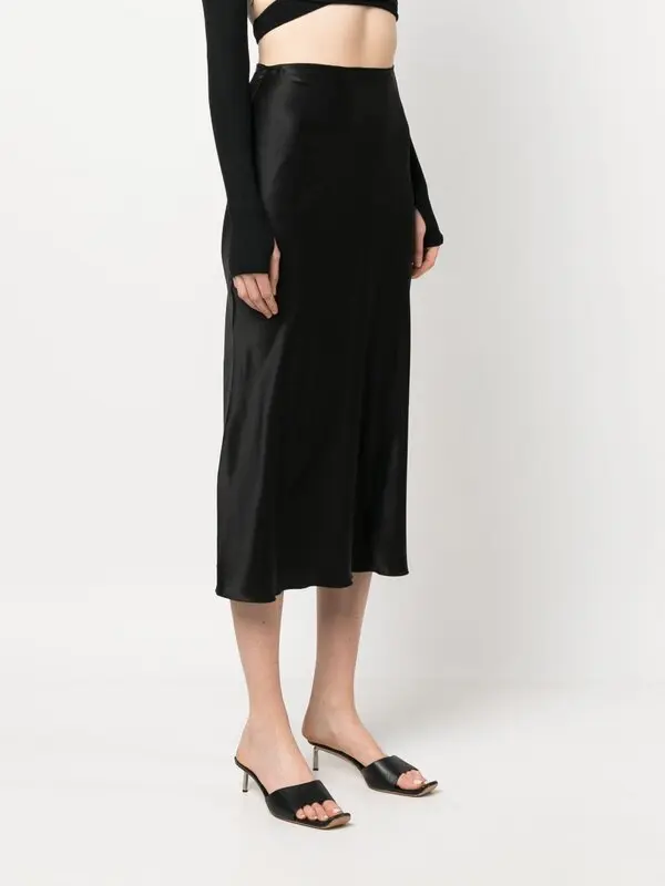 MANURI Patricia Silk Skirt - Black