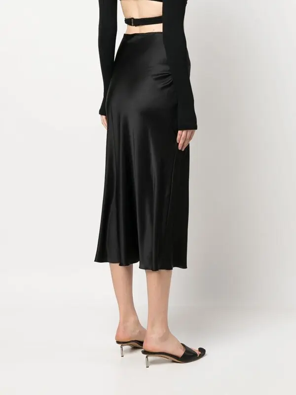 MANURI Patricia Silk Skirt - Black