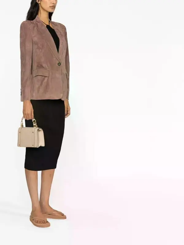 Brunello Cucinelli Single-breasted Leather Blazer