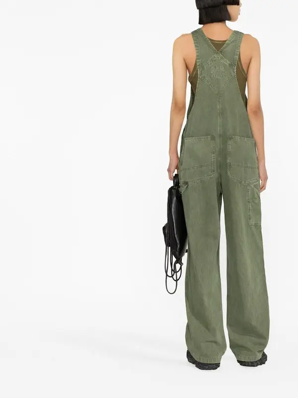 R13 Damon Denim Overalls - Green | Editorialist