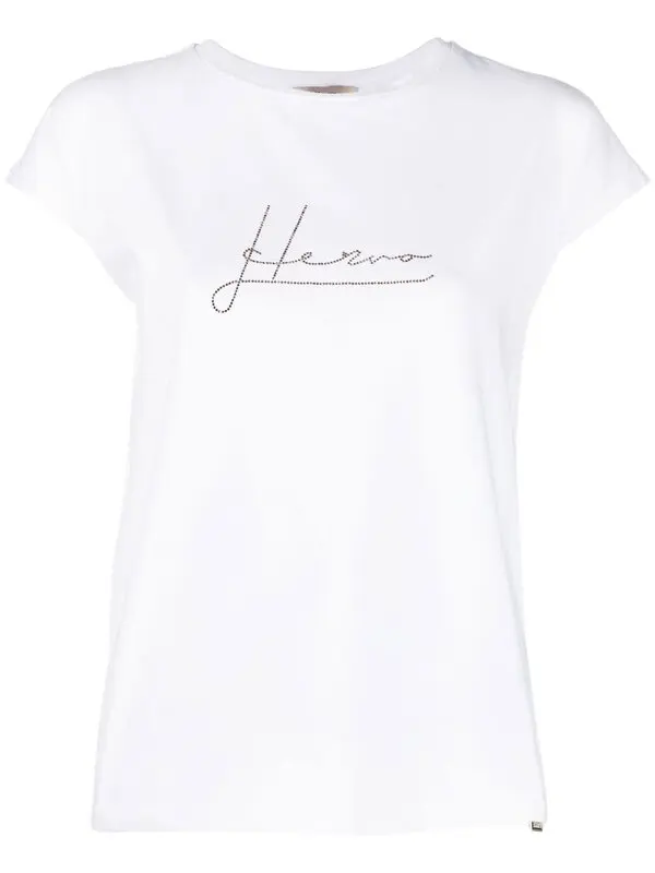 Herno Crystal-embellished Logo T-shirt - White