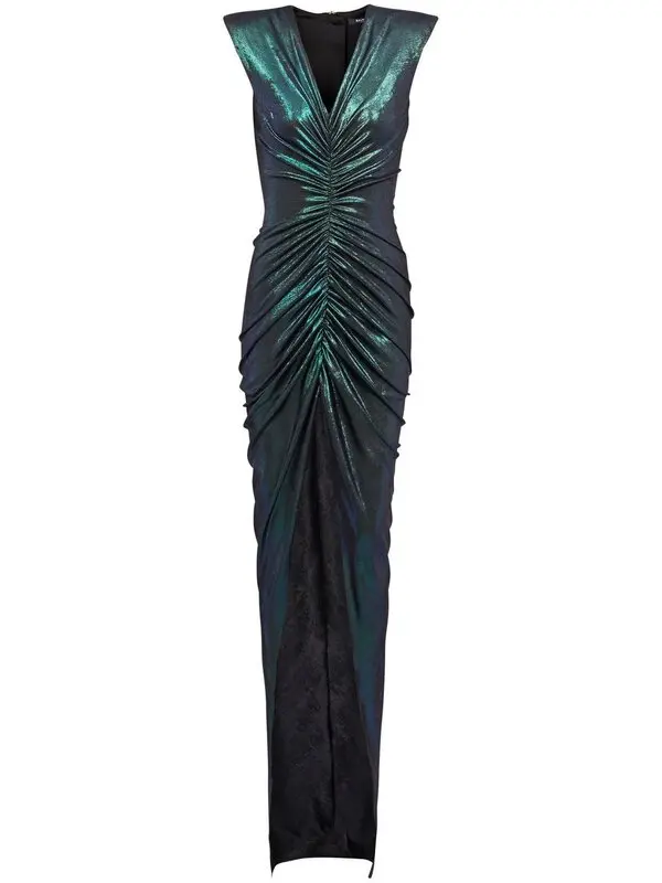 Balmain Glittered Ruched Dress
