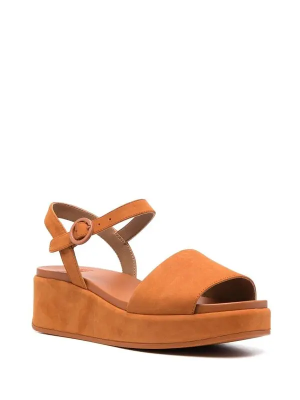 Camper Misia Suede Wedge Sandals - Brown